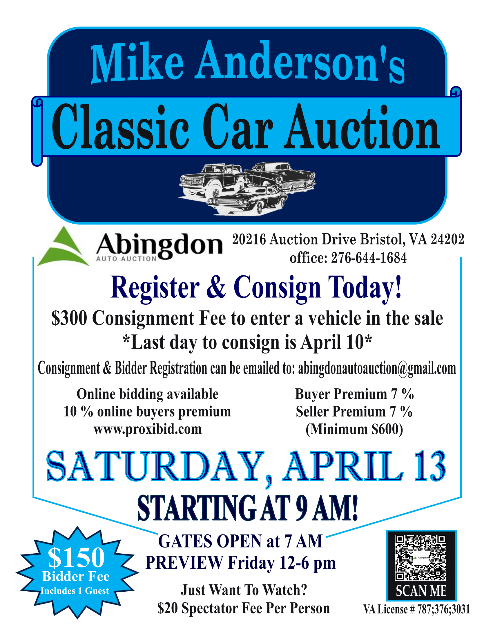 Classic Car Sale-2024 | Abingdon Auto Auction, Inc.